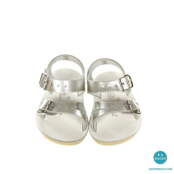 SUN SANS / SALTWATER SANDALS SILVER SANDALS *INFANT SIZE 2, NWOT