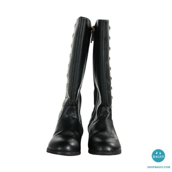 MICHAEL KORS BLACK LEATHER BOOTS SIZE TODDLER 12 EUC