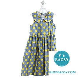 navy and yellow polka dot dress