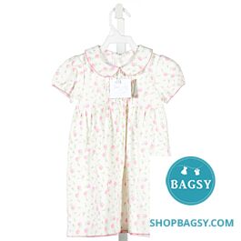 RACHEL RILEY WHITE FLORAL KNIT DRESS WITH PICOT STITCHING