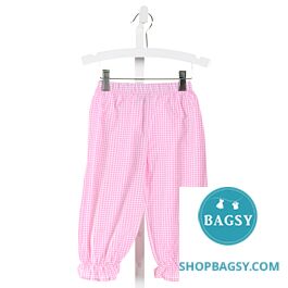 MONKEY TAILS PINK GINGHAM PANTS WITH RUFFLE