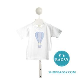 HANNAH KATE WHITE TOP WITH BLUE HOT AIR BALLOON *SLIGHT IMPERFECTION ...